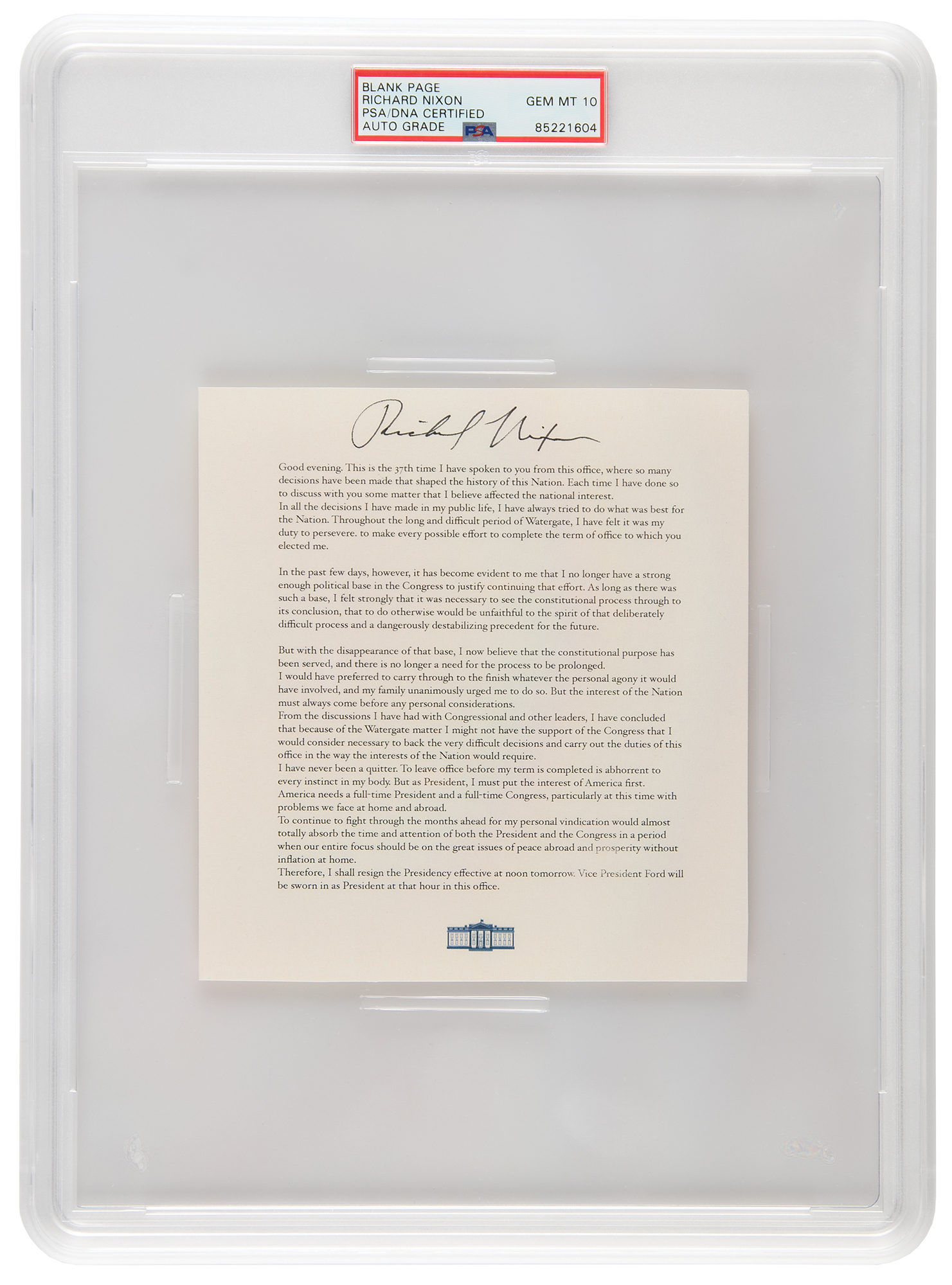 Richard Nixon Signature - PSA GEM MINT 10 | RR Auction
