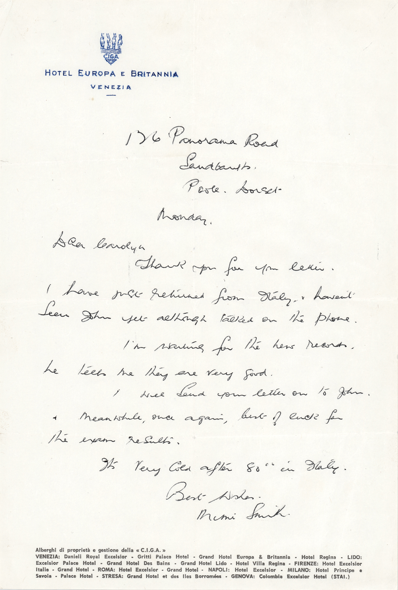 Beatles: Mimi Smith Autograph Letter Signed - "I’m waiting