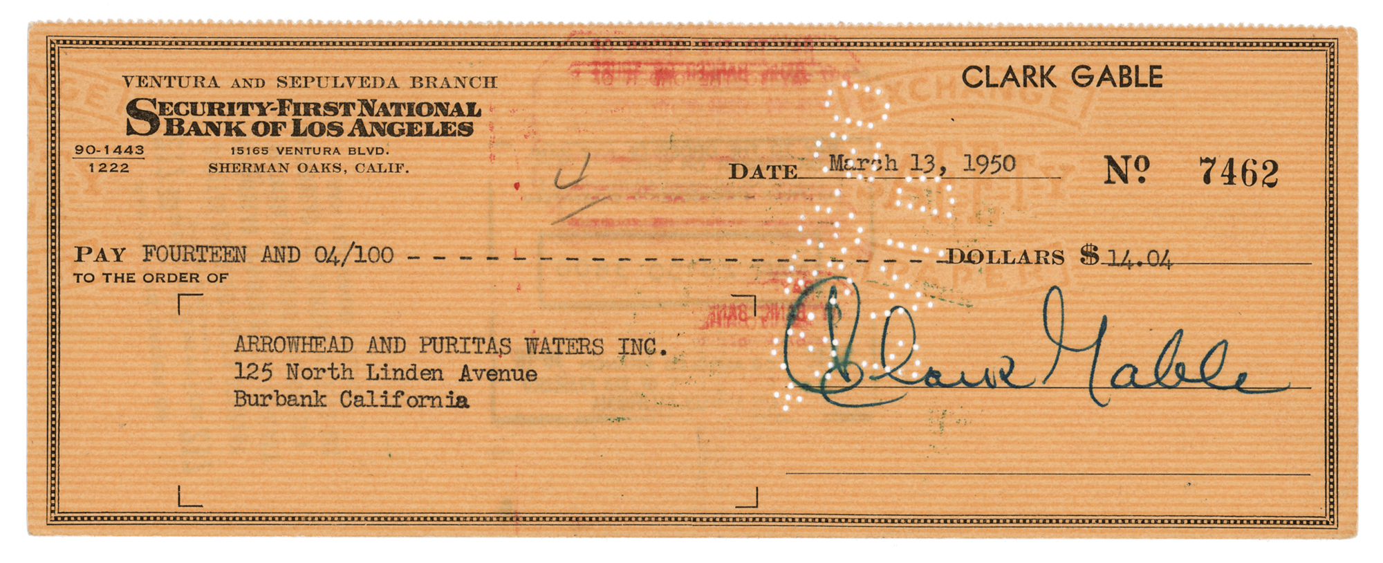 Clark Gable Signed Check | RR Auction