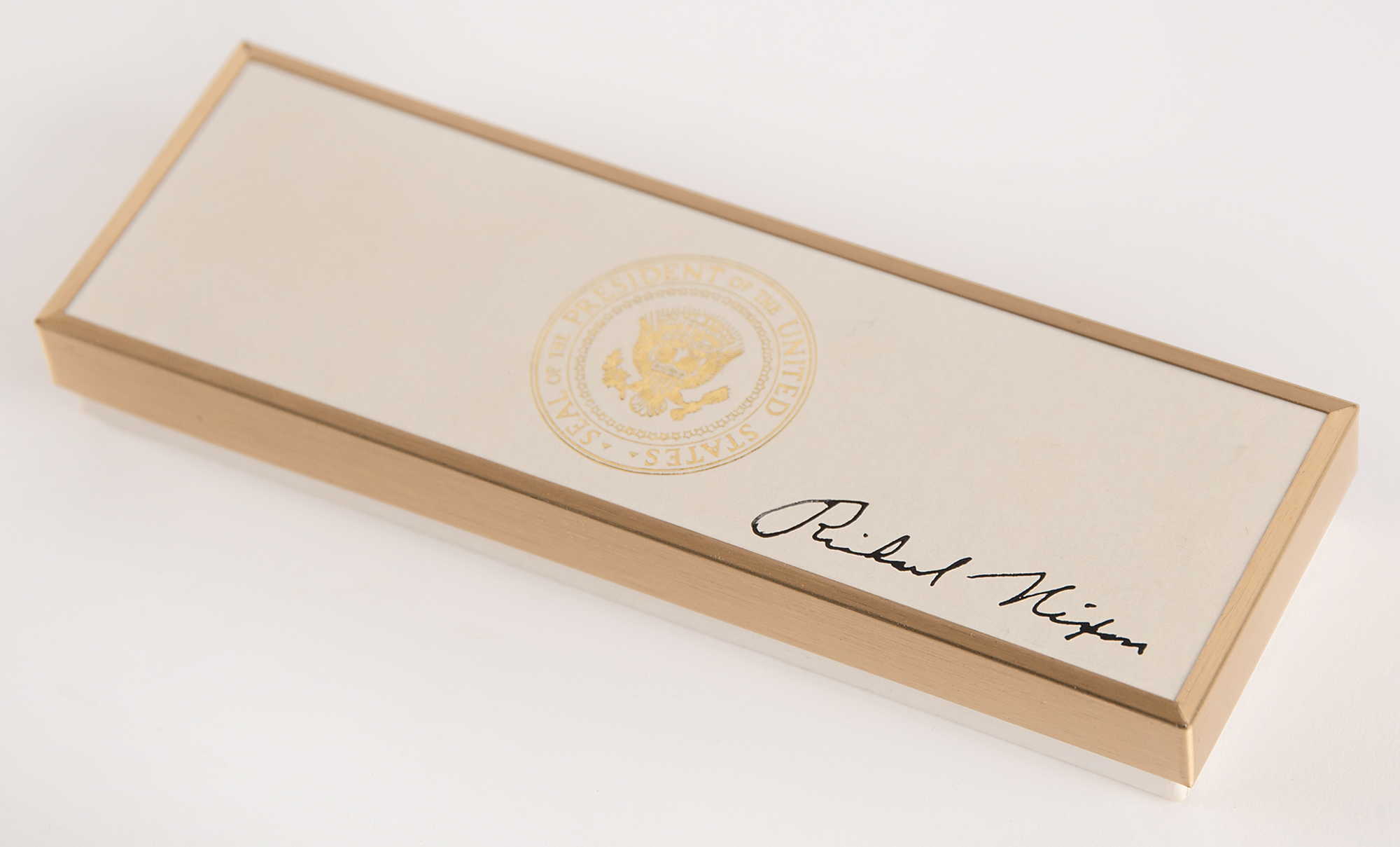Richard Nixon (4) Items - Two Signatures, Parker 'Bill Signer' Pen,