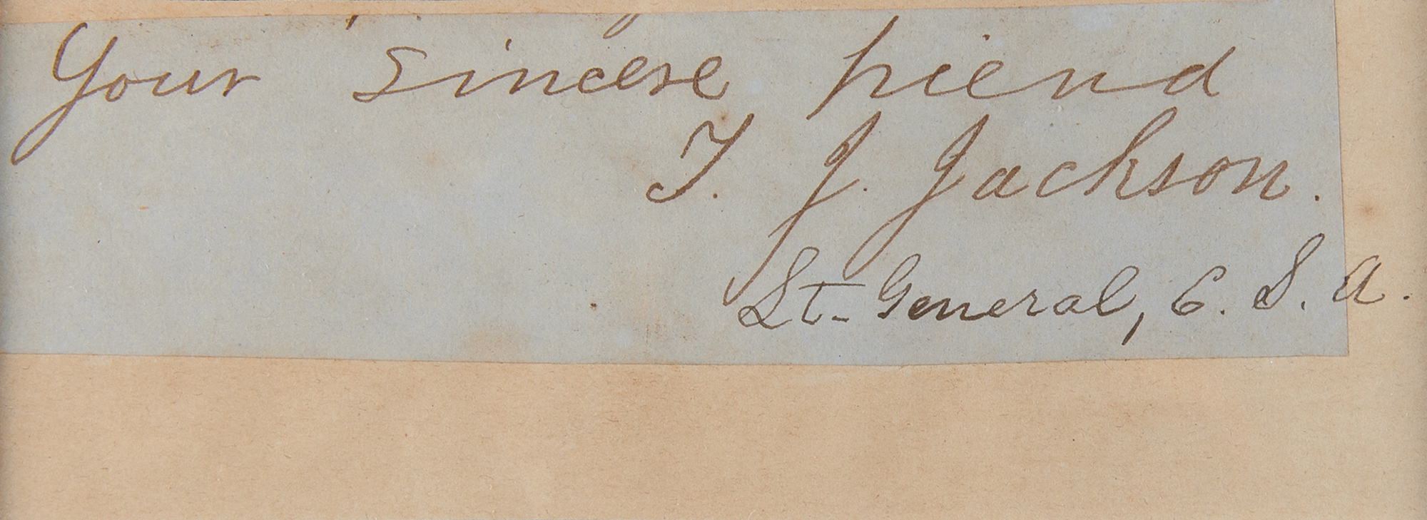 Thomas J. 'Stonewall' Jackson Signature | RR Auction