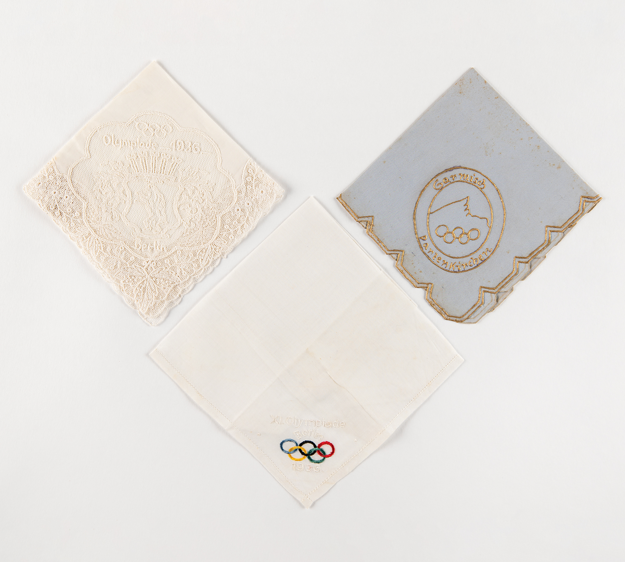German 1936 Summer and Winter Olympics (3) Fabric Souvenirs from