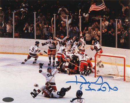 Herb Brooks Signed Photograph - 'Miracle on Ice' at the Lake Placid