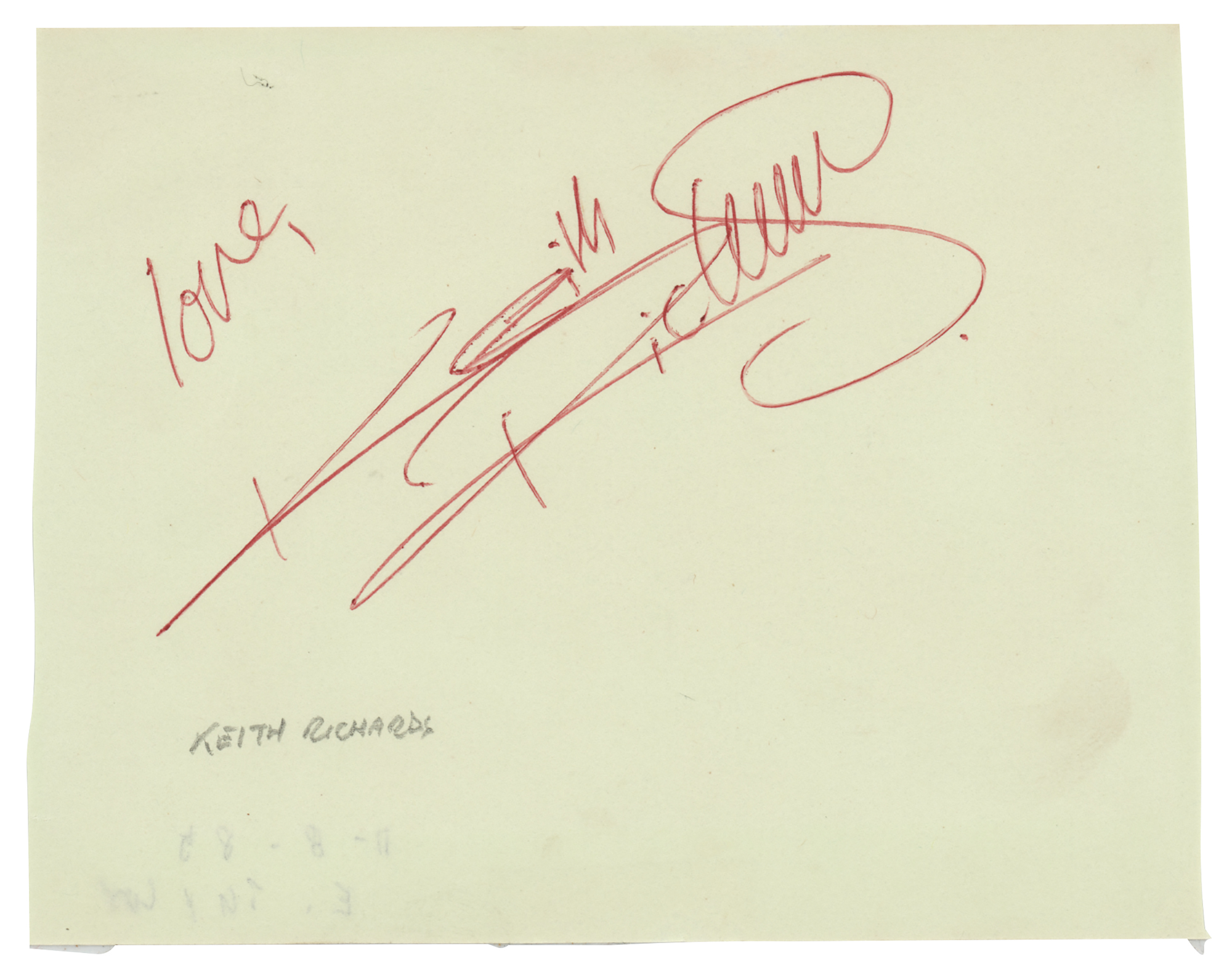 Rolling Stones: Keith Richards Signature | RR Auction