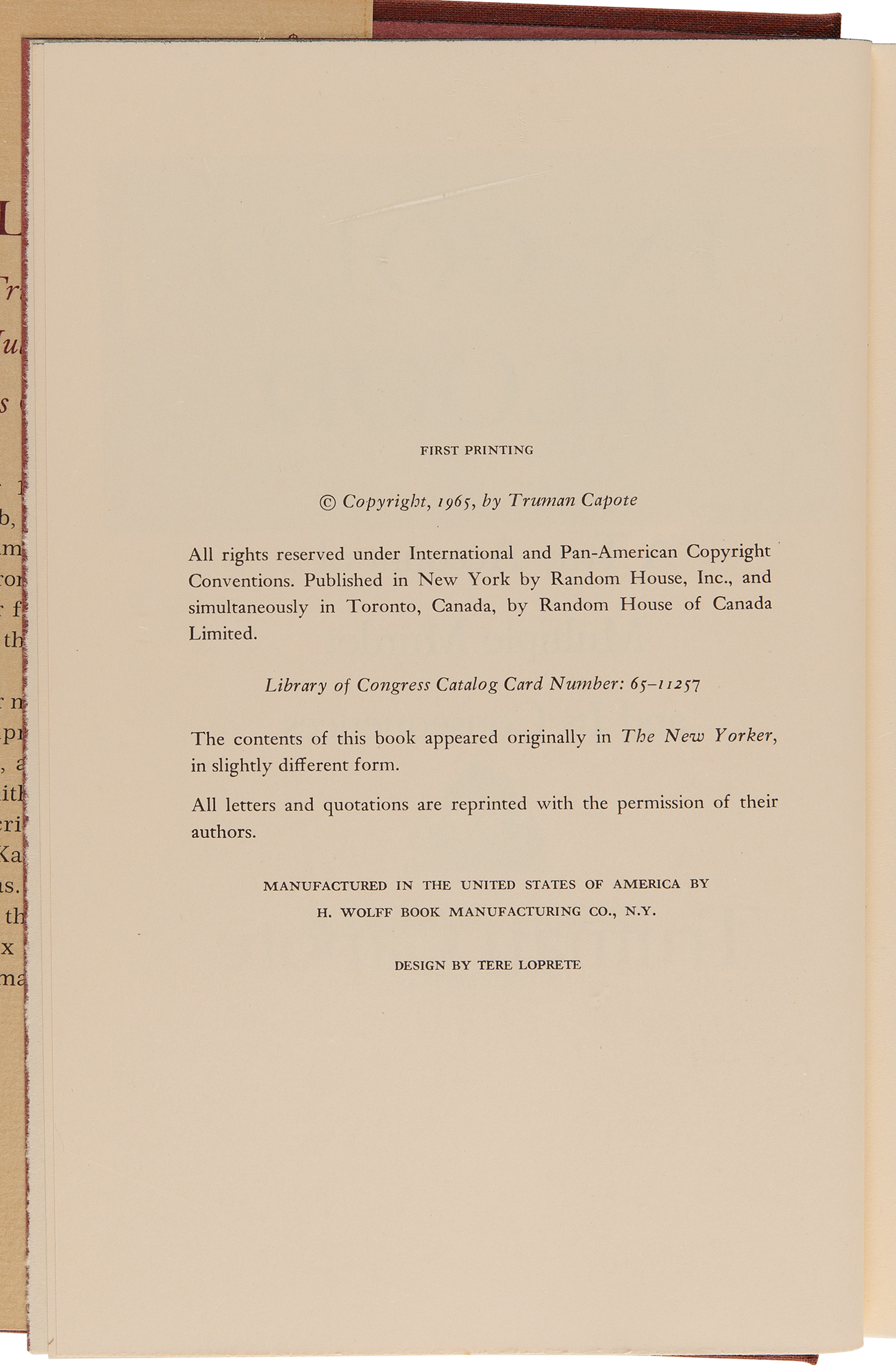 Truman Capote: In Cold Blood (First Edition) | RR Auction