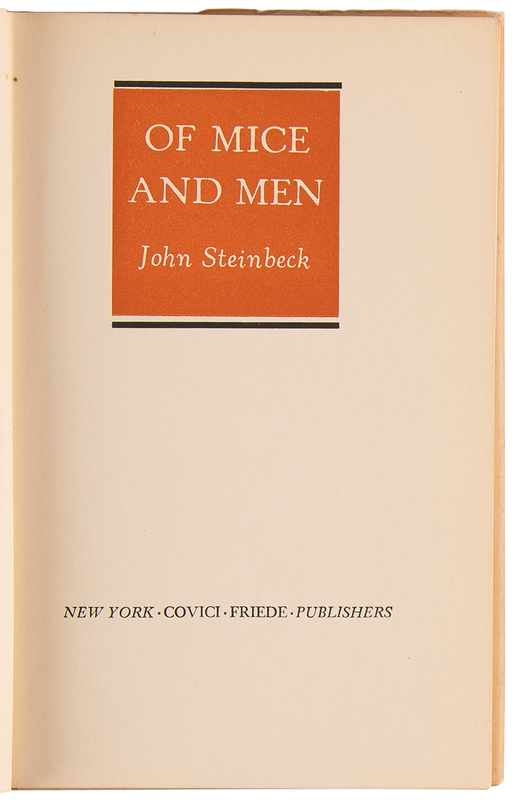 John Steinbeck: Of Mice and Men (First Edition) | RR Auction