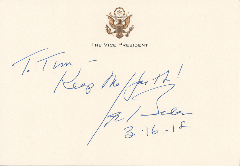 Joe Biden Signature - "Keep the faith!" | RR Auction