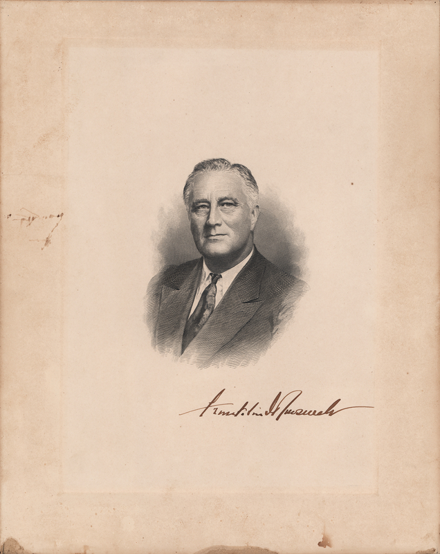 Franklin D. Roosevelt Signed Engraving | RR Auction