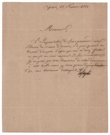 Marquis de Lafayette Letter Signed | RR Auction