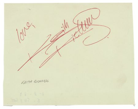 Rolling Stones: Keith Richards Signature | RR Auction