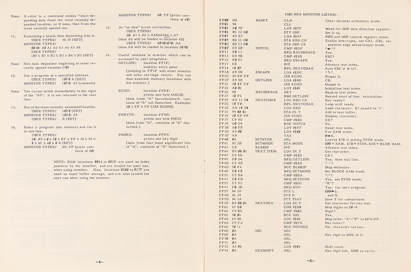 Apple-1 Computer Operation Manual (German Authorized Reproduction, ca.
