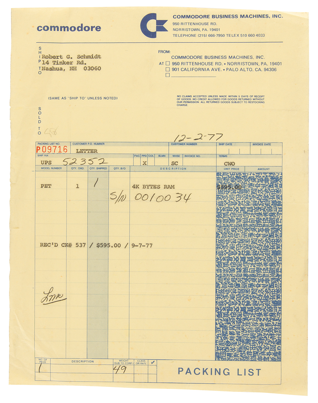 Early Commodore PET 2001 Series Personal Computer, No. 34 of Initial