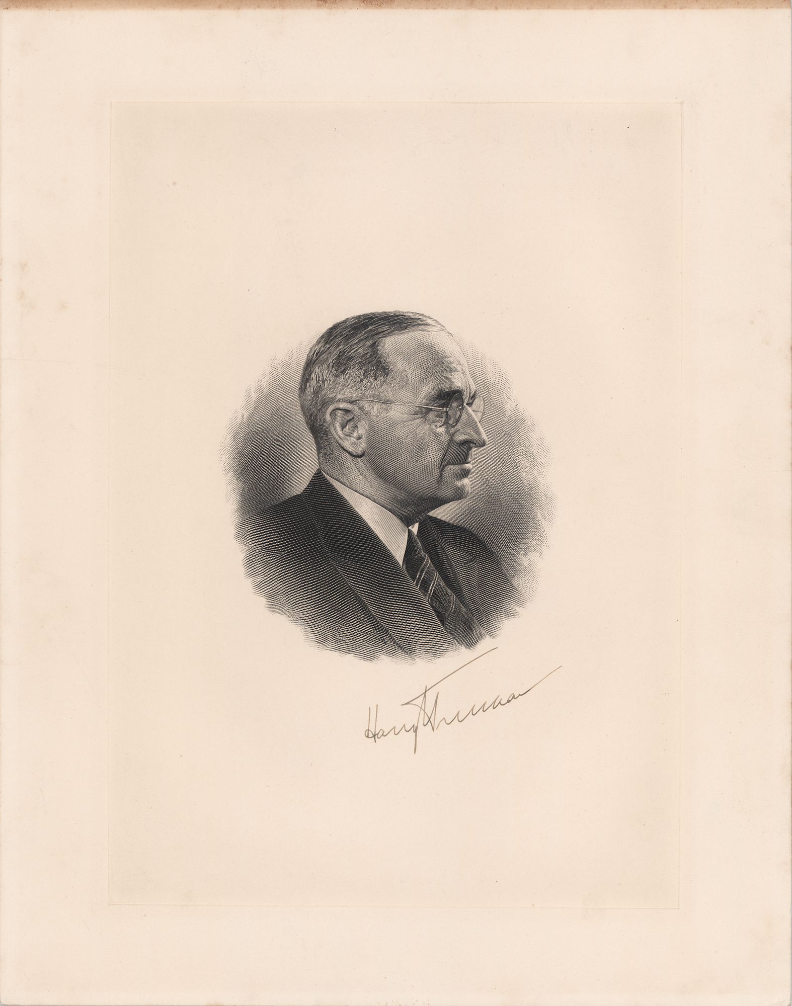 Harry S. Truman Signed Engraving | RR Auction