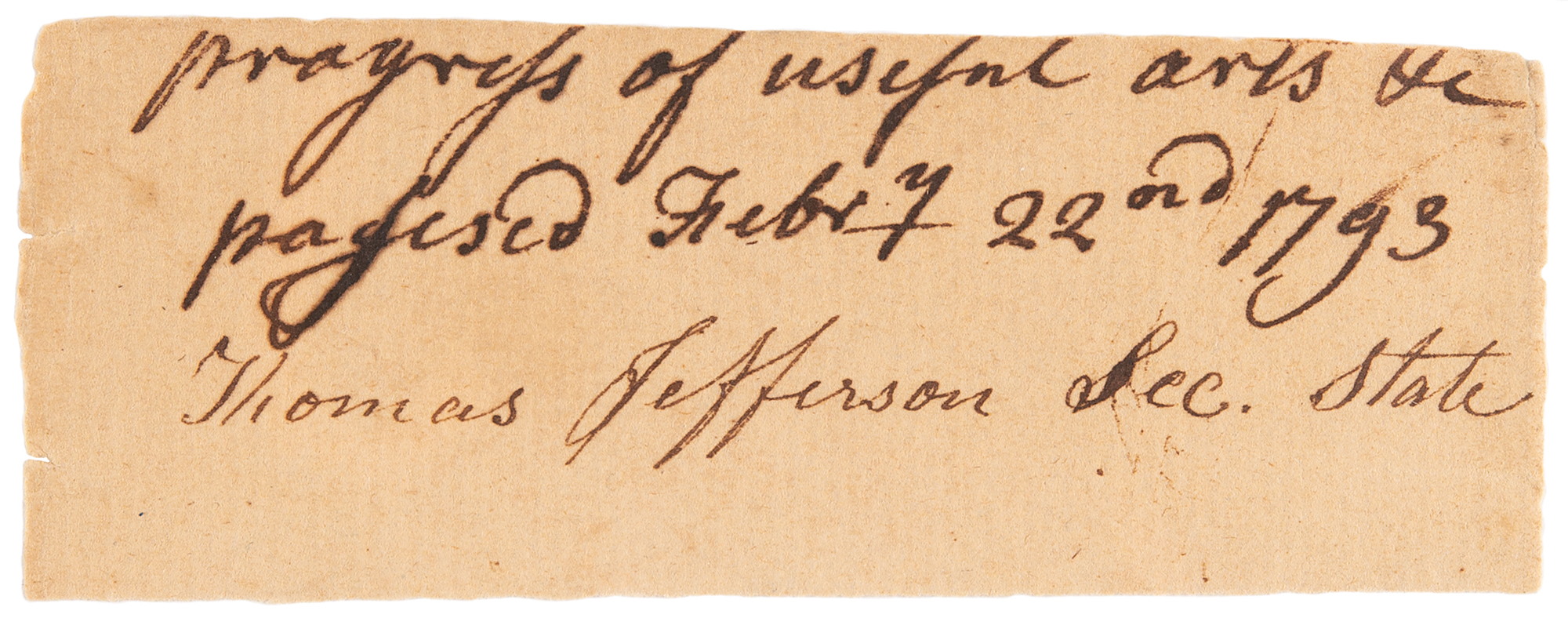 Thomas Jefferson Document Signed as Secretary of State - Act of