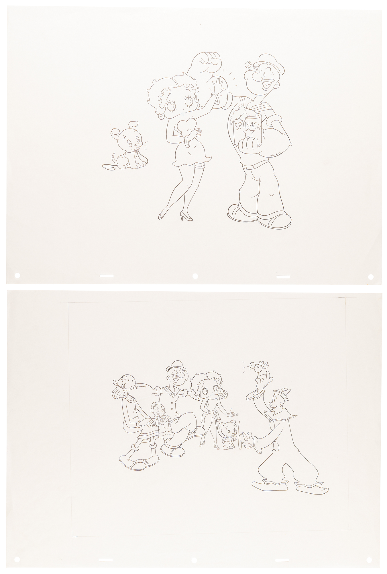Myron Waldman (2) Signed Limited Edition Popeye and Betty Boop Cels