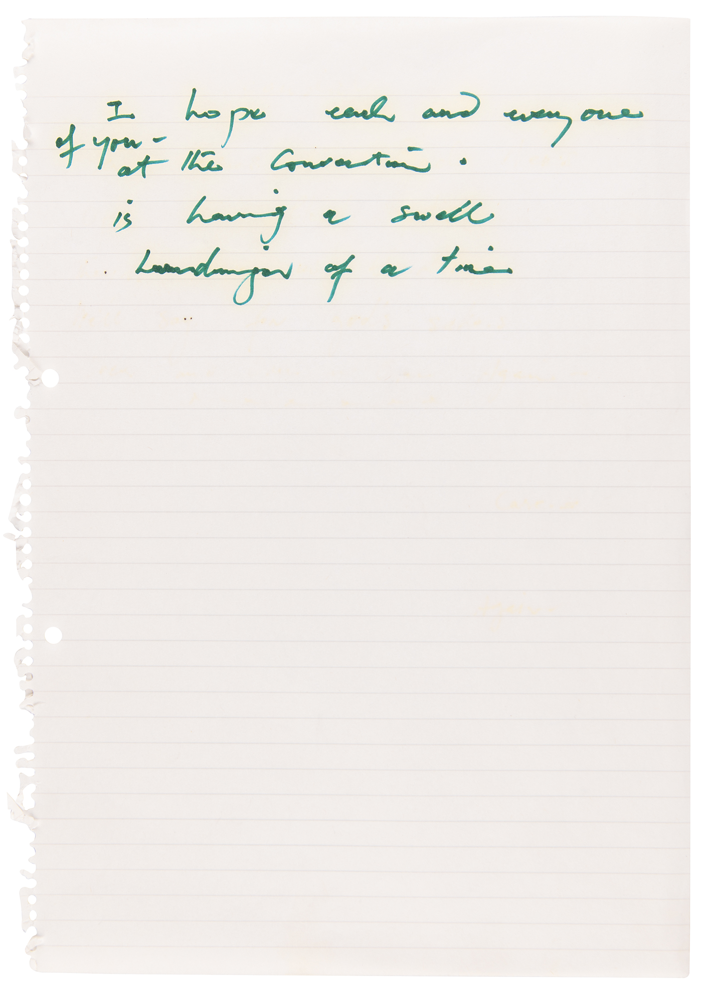 Queen: Freddie Mercury Handwritten Message for the 1989 Queen Fan Club