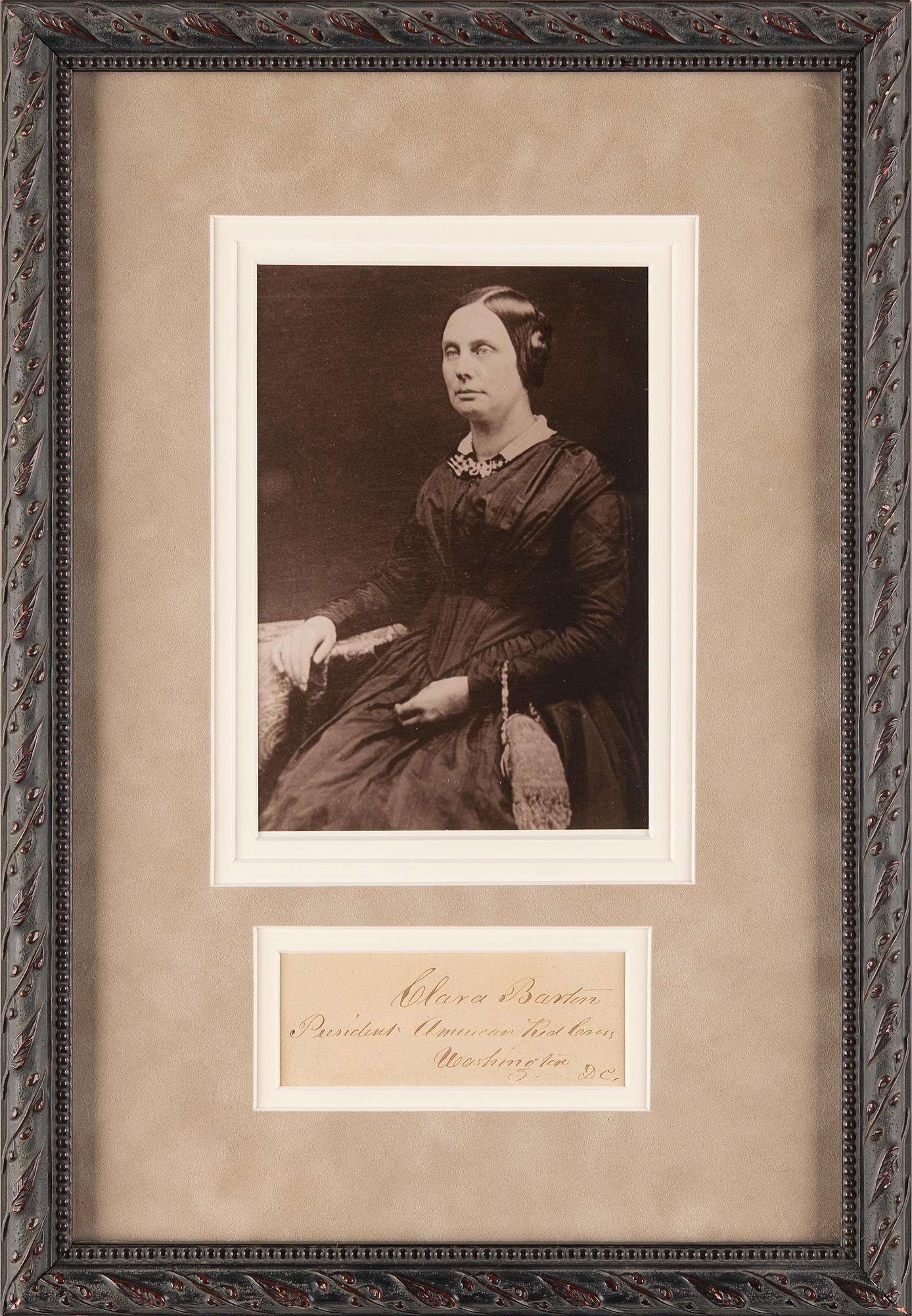Clara Barton Signature as "President, American Red Cross"