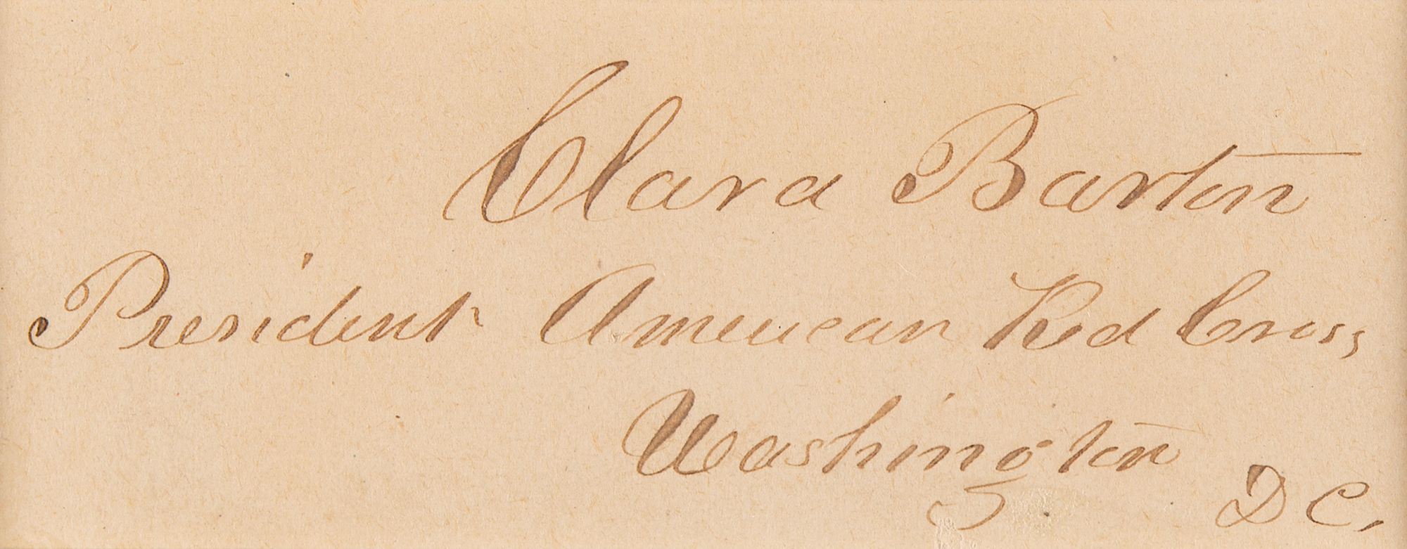Clara Barton Signature as "President, American Red Cross"