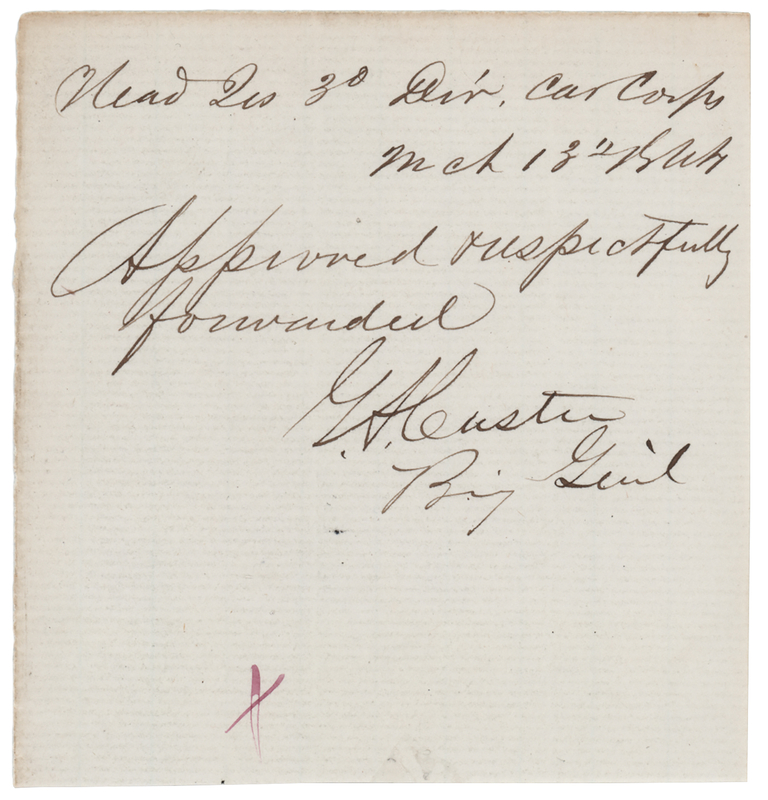 George A. Custer Civil War-Dated Autograph Endorsement Signed | RR