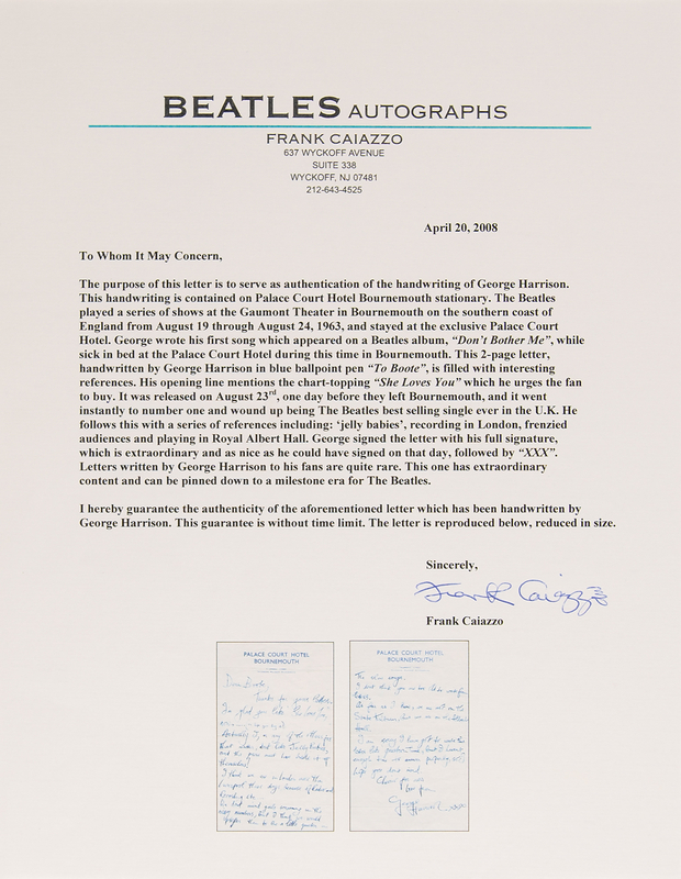 Beatles: George Harrison Autograph Letter Signed - "I’m
