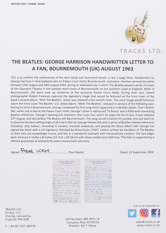 Beatles: George Harrison Autograph Letter Signed - "I’m