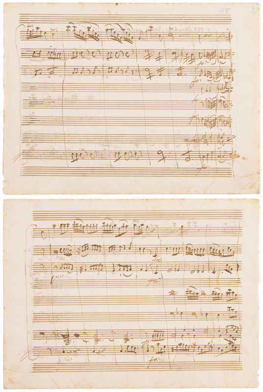 Wolfgang Amadeus Mozart Handwritten Musical Manuscript from the