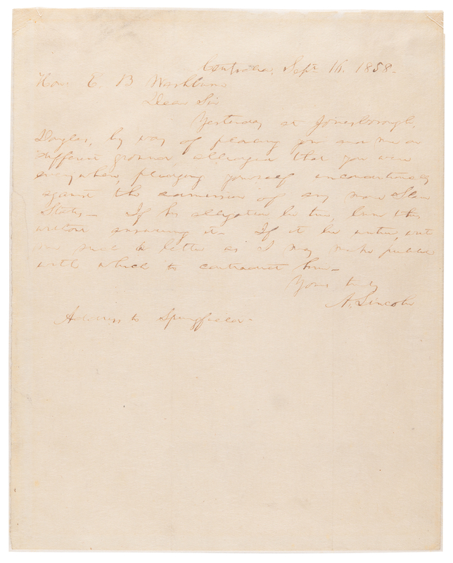Abraham Lincoln Examines Debate Claims Made by Opponent Stephen