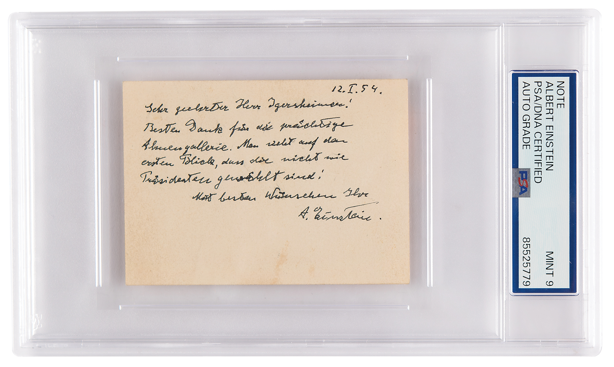 Albert Einstein Autograph Note Signed: "You can tell at first