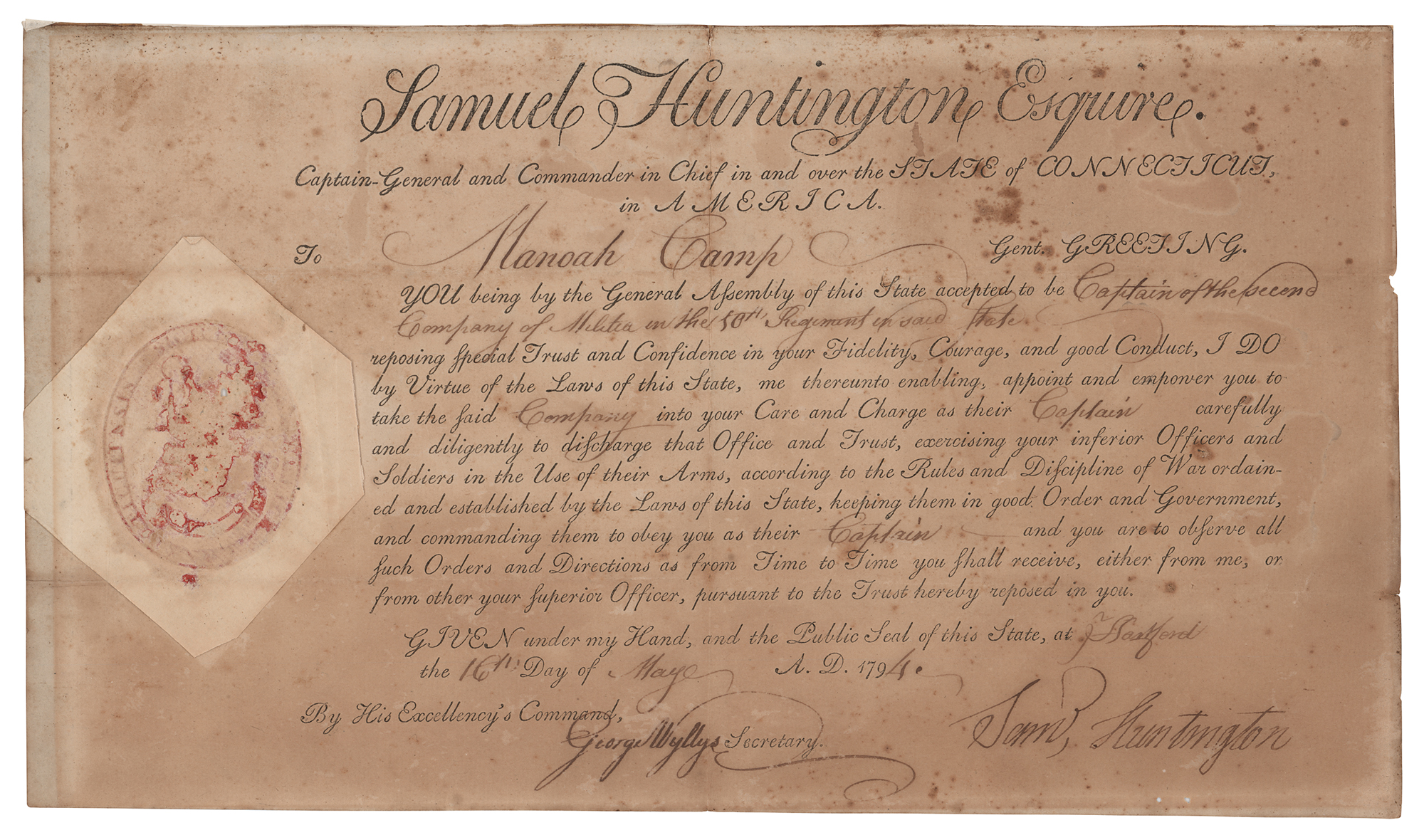 Samuel Huntington Document Signed | RR Auction