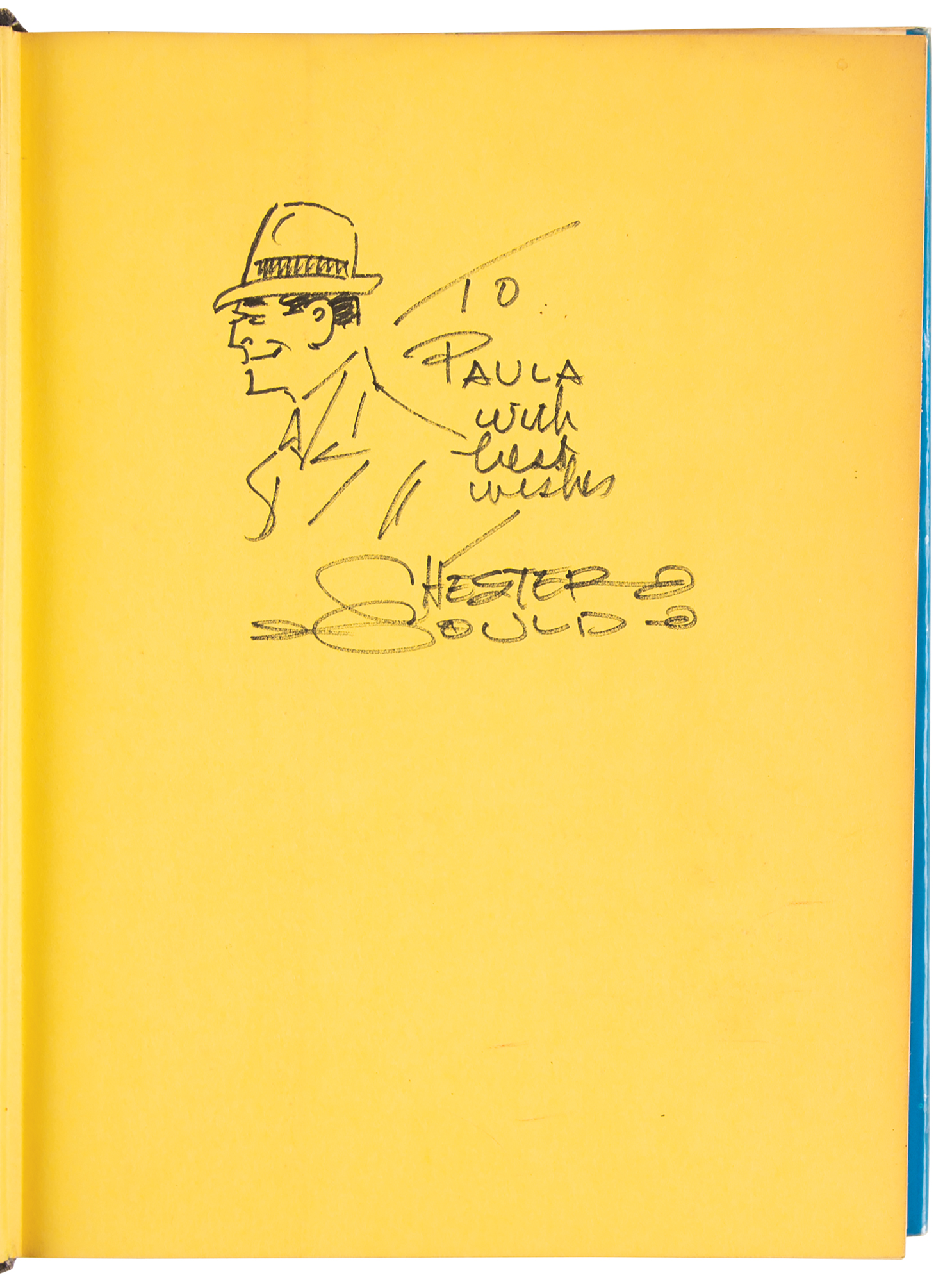Chester Gould Signed Sketch in Book - The Celebrated Cases of Dick