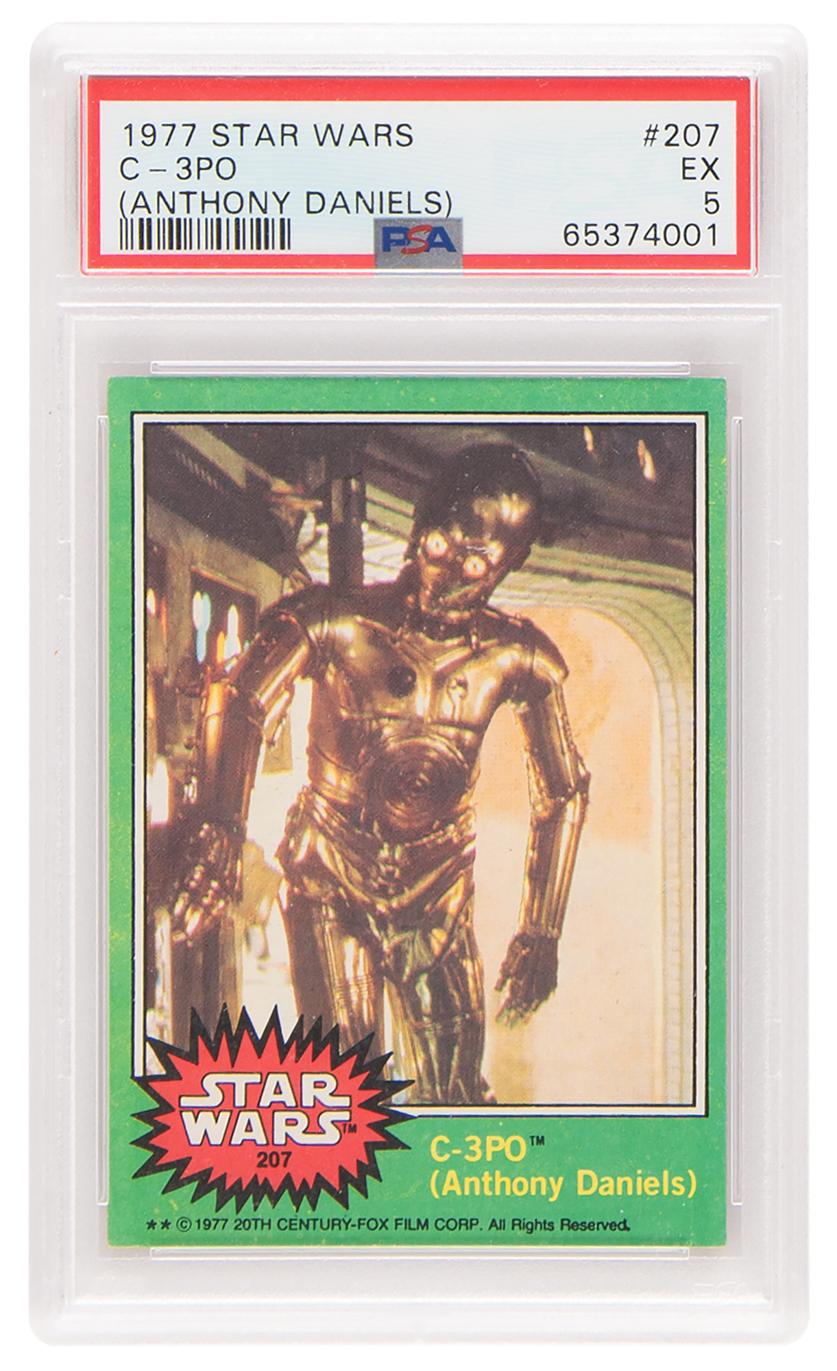 1977 Topps #207 Star Wars C-3PO 'Golden Rod' Error Card - PSA VG-EX 4