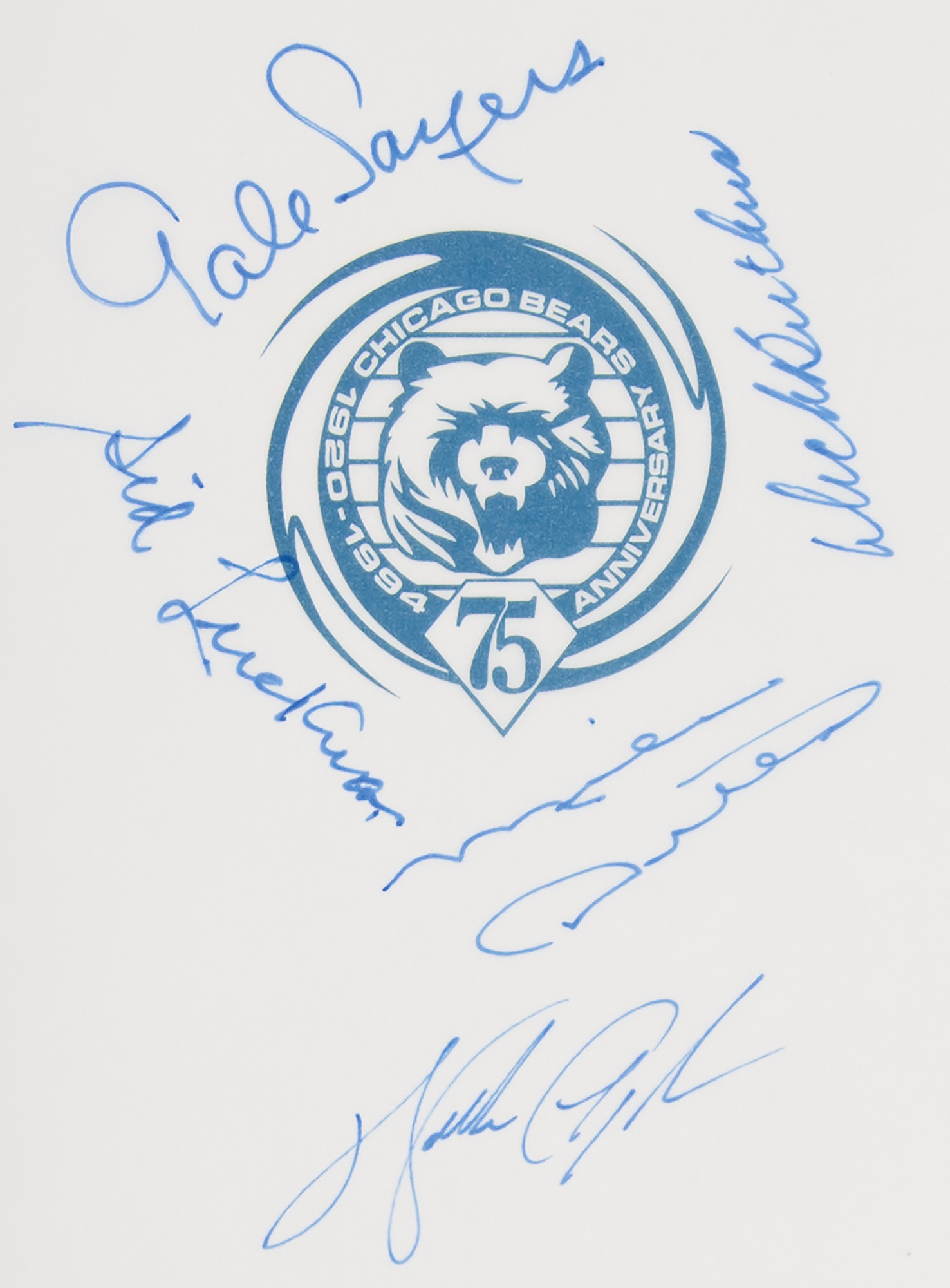 Chicago Bears Legends Signed Book - Payton, Sayers, Luckman, Butkus,