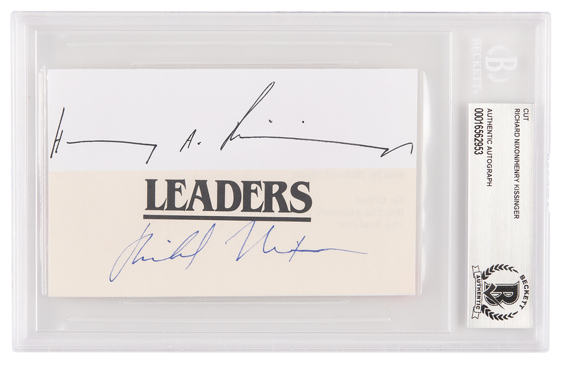 Richard Nixon and Henry Kissinger Signatures | RR Auction