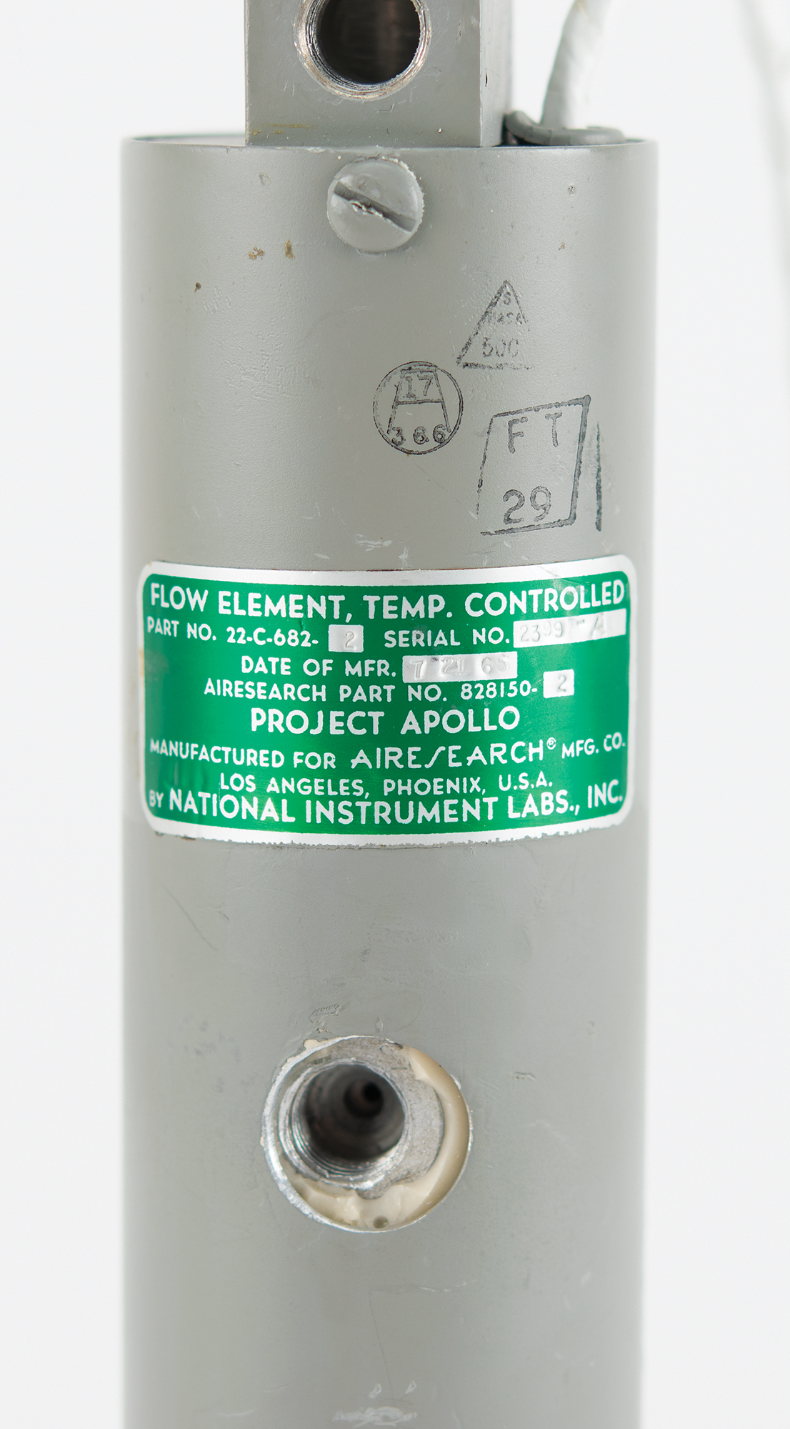 Apollo CM ECS Temperature Control Flow Element | RR Auction
