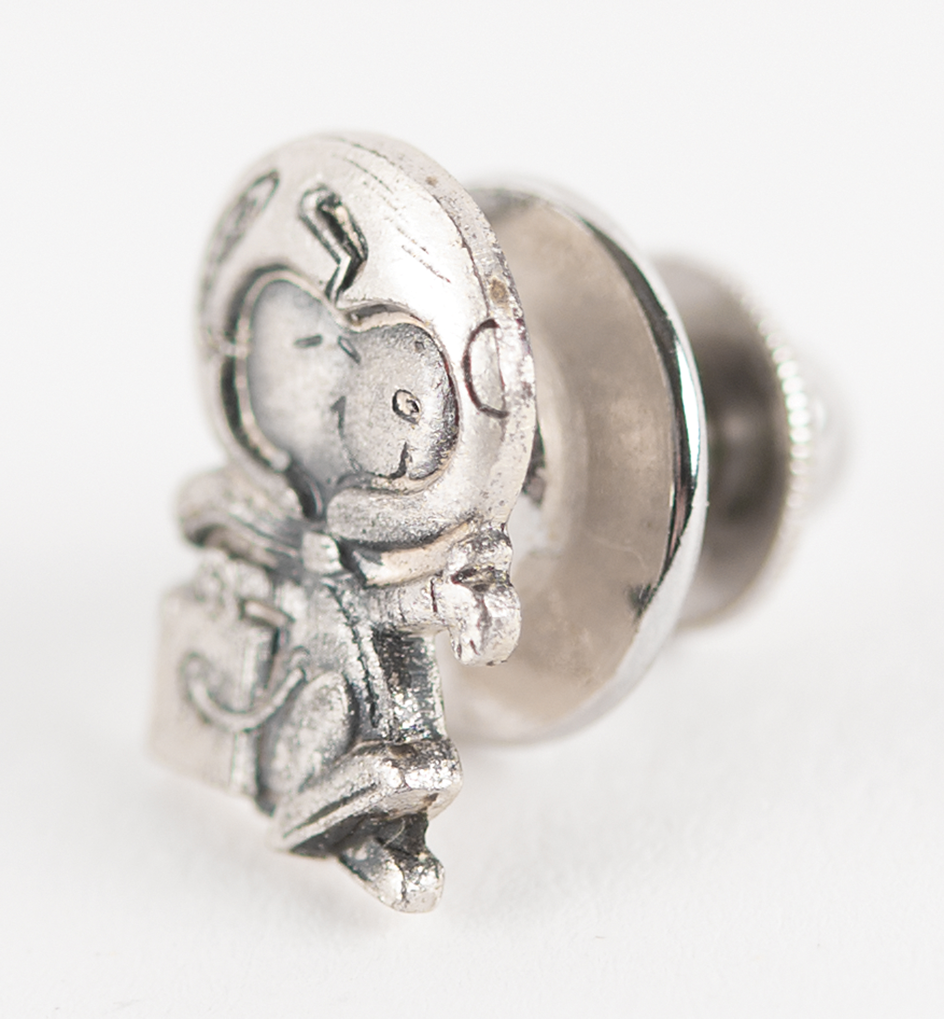 Apollo 9 Flown Silver Snoopy Pin - Presented to a Capsule Mockup and