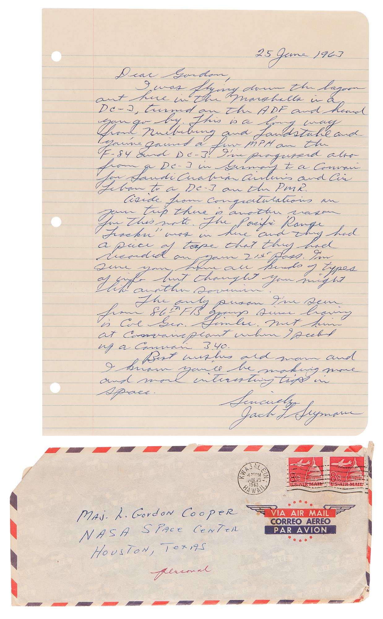 Gordon Cooper: Mercury-Atlas 9 Original Tracking Station Printout