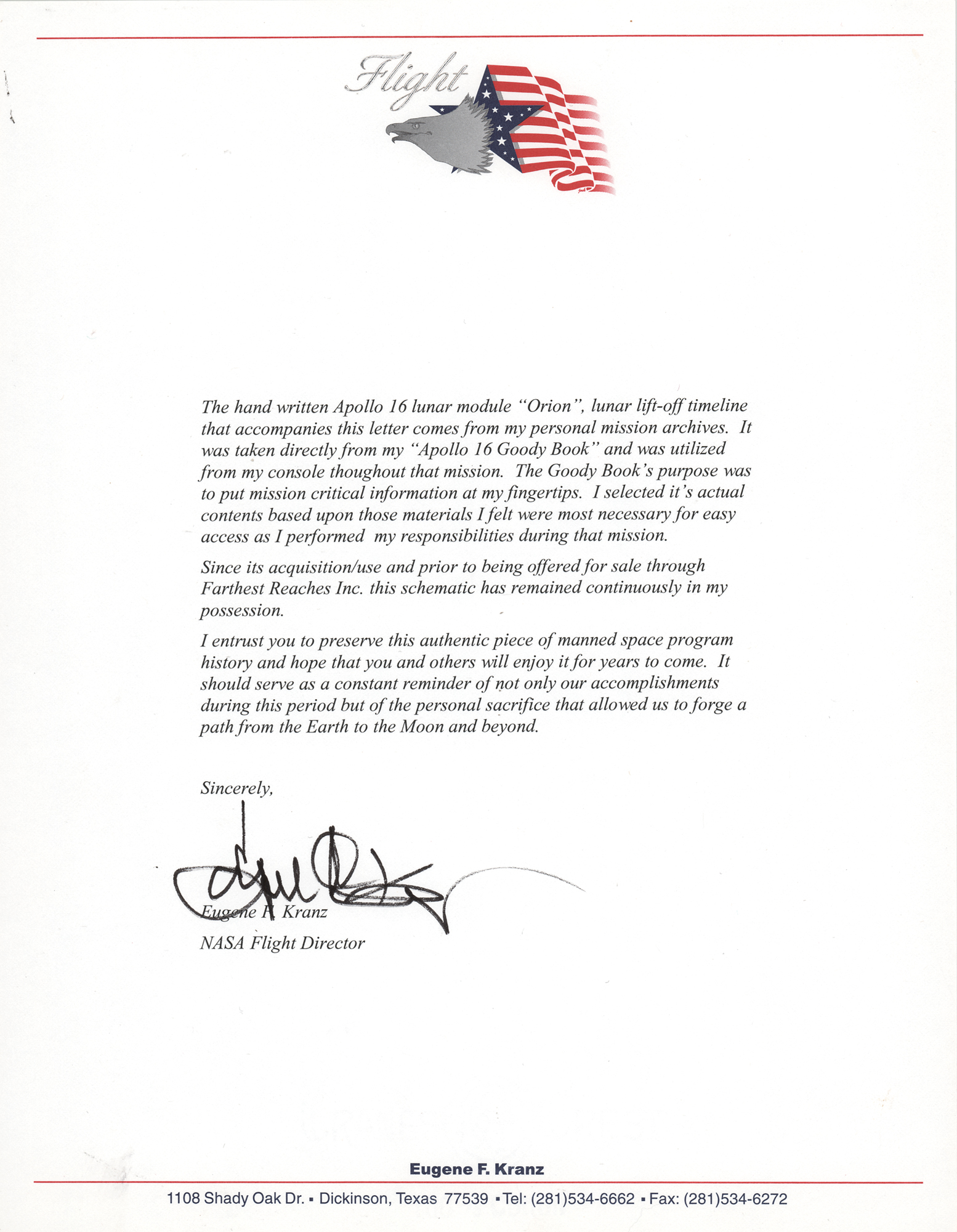 Gene Kranz Handwritten Apollo 16 Lunar Lift-Off Timeline | RR Auction