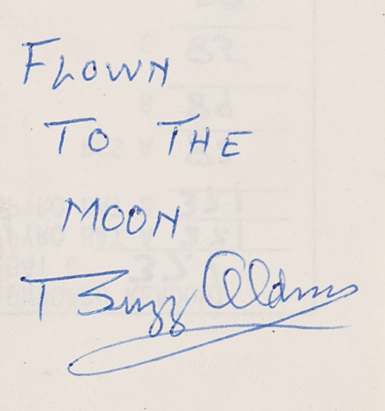 Apollo 11 Flown Flight Plan Page Twice-Signed by Buzz Aldrin, with