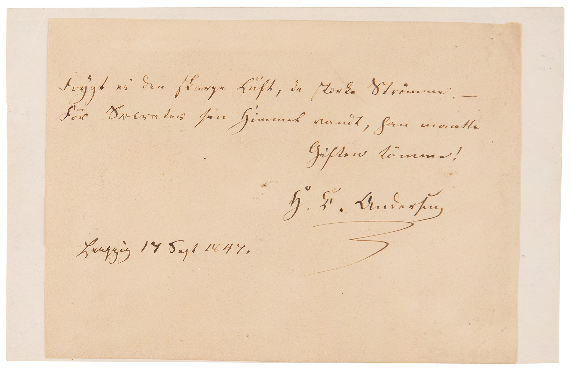 Hans Christian Andersen Autograph Quotation Signed: "Before