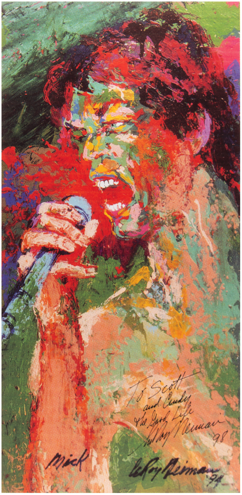 Rolling Stones: Mick Jagger Print Signed by LeRoy Neiman | RR Auction