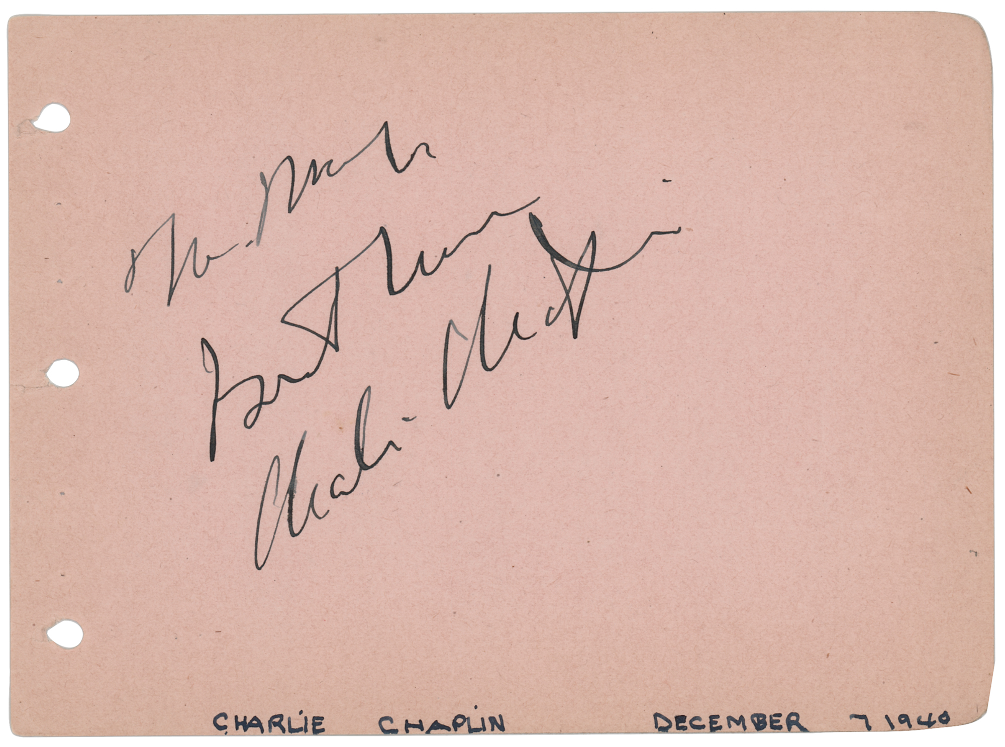 Charlie Chaplin Signature | RR Auction