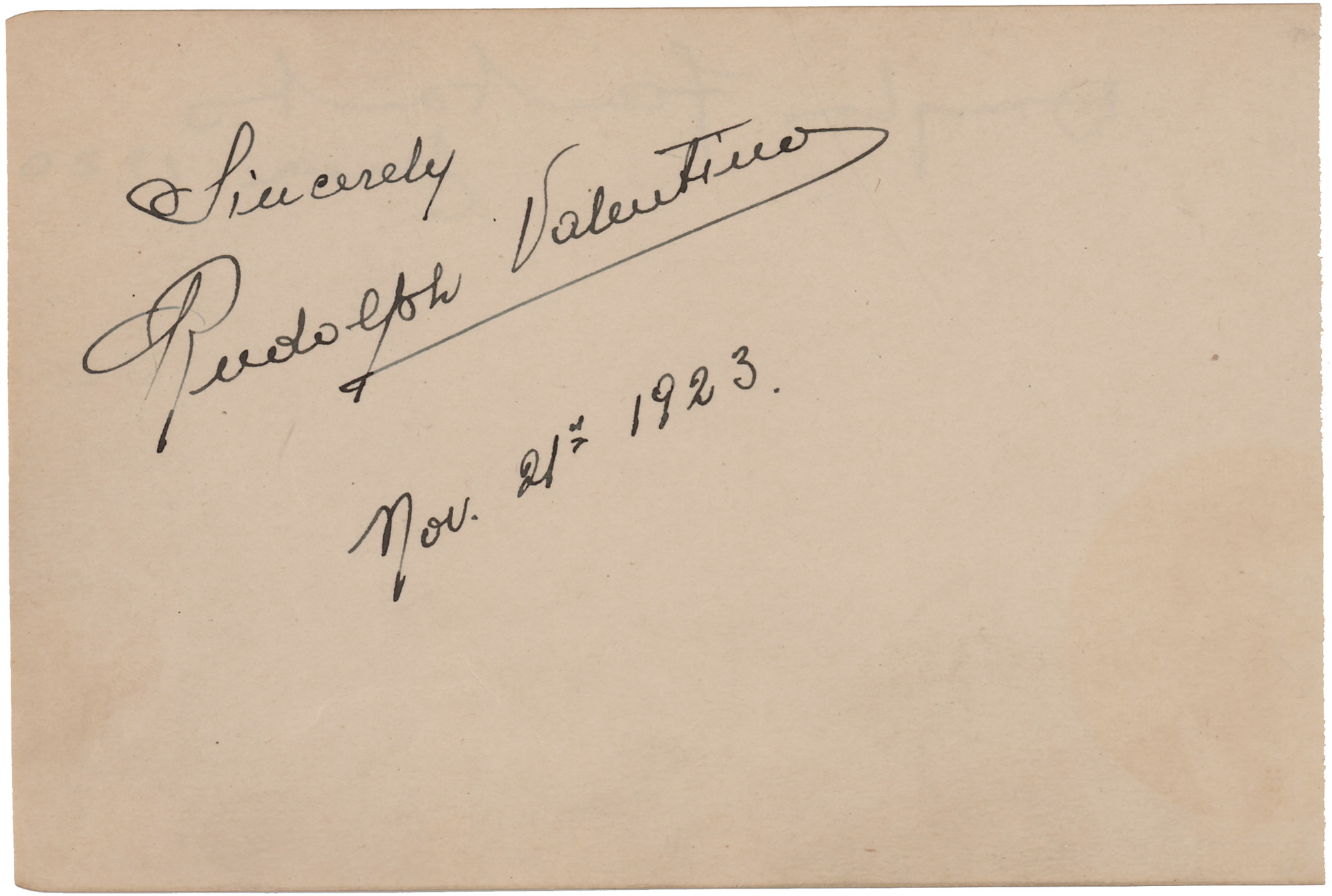 Rudolph Valentino Signature | RR Auction