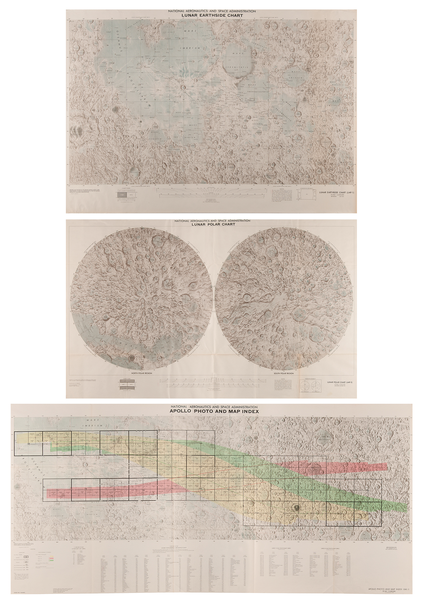 Apollo Program (3) Oversized Lunar Charts | RR Auction