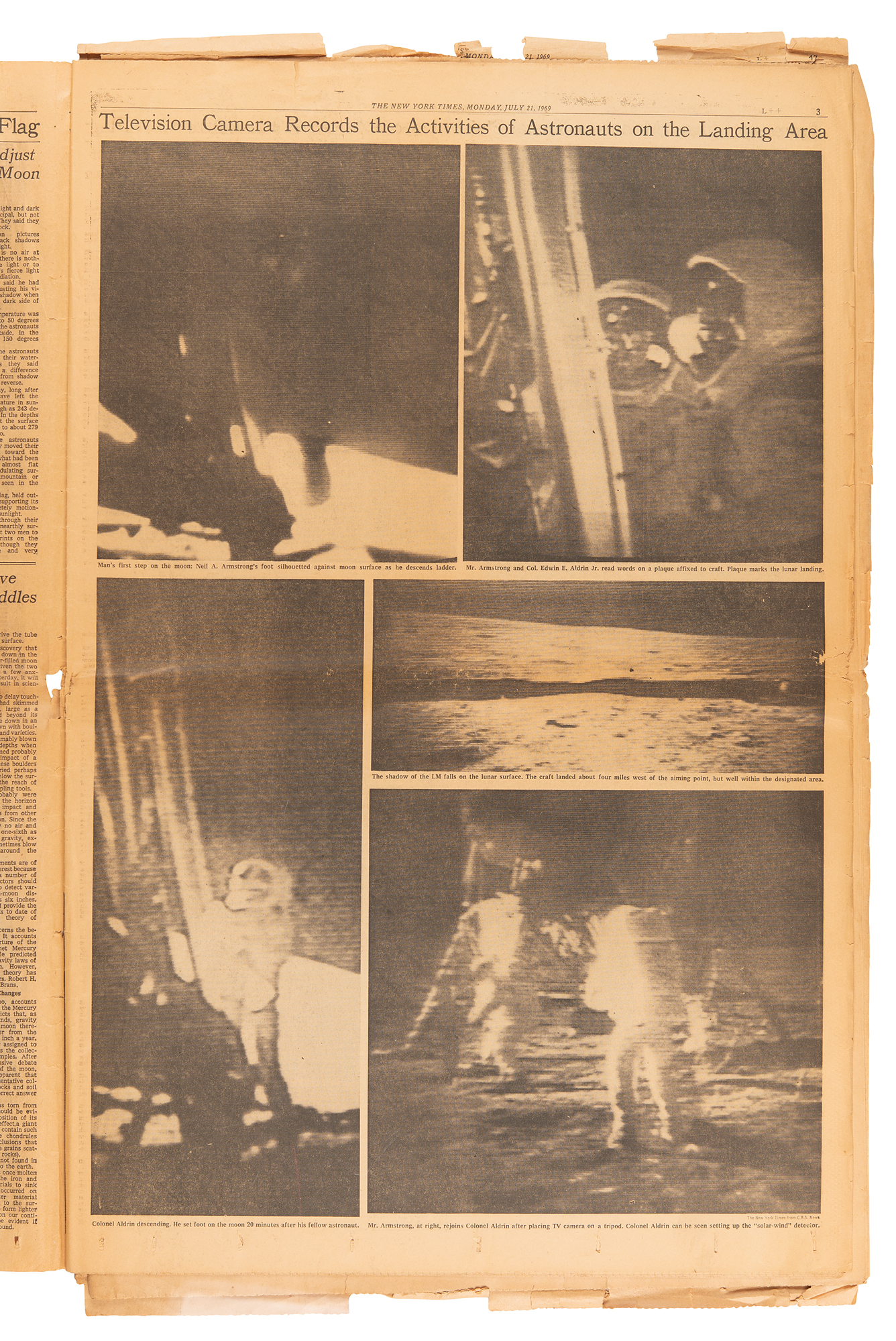 Apollo 11: The New York Times Newspaper from July 21, 1969 - 'Men Walk