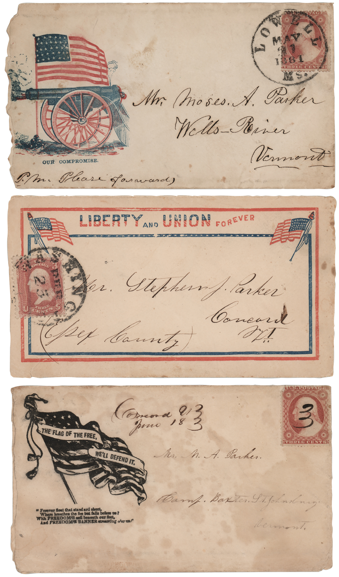 Civil War (3) Union Army Mailing Envelopes | RR Auction