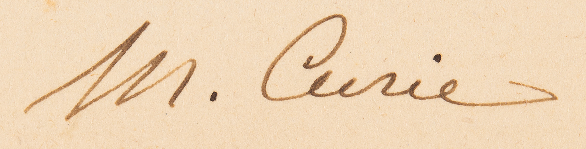 Marie Curie Autograph Letter Signed, Dated Shortly After the Reception