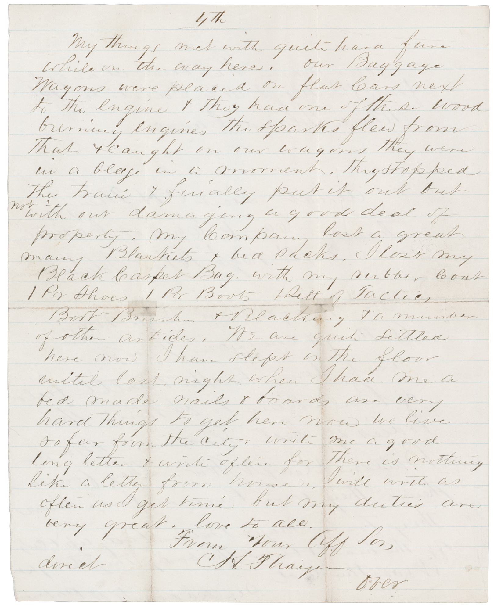 Civil War: Charles Henry Thayer Autograph Letter Signed on Finding the