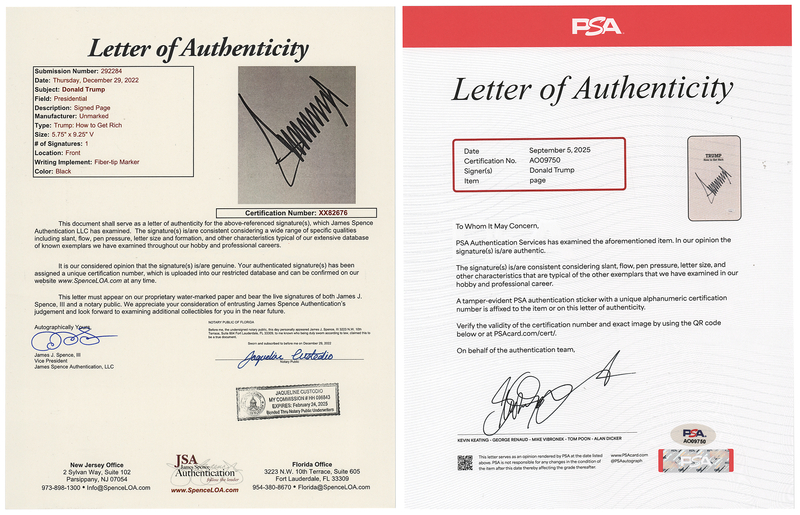 Donald Trump Signature | RR Auction