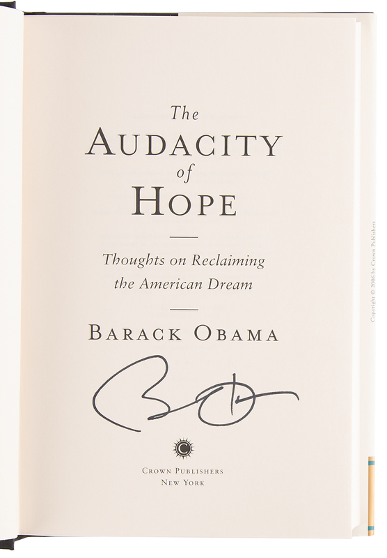 Barack Obama Signed Book - The Audacity of Hope | RR Auction