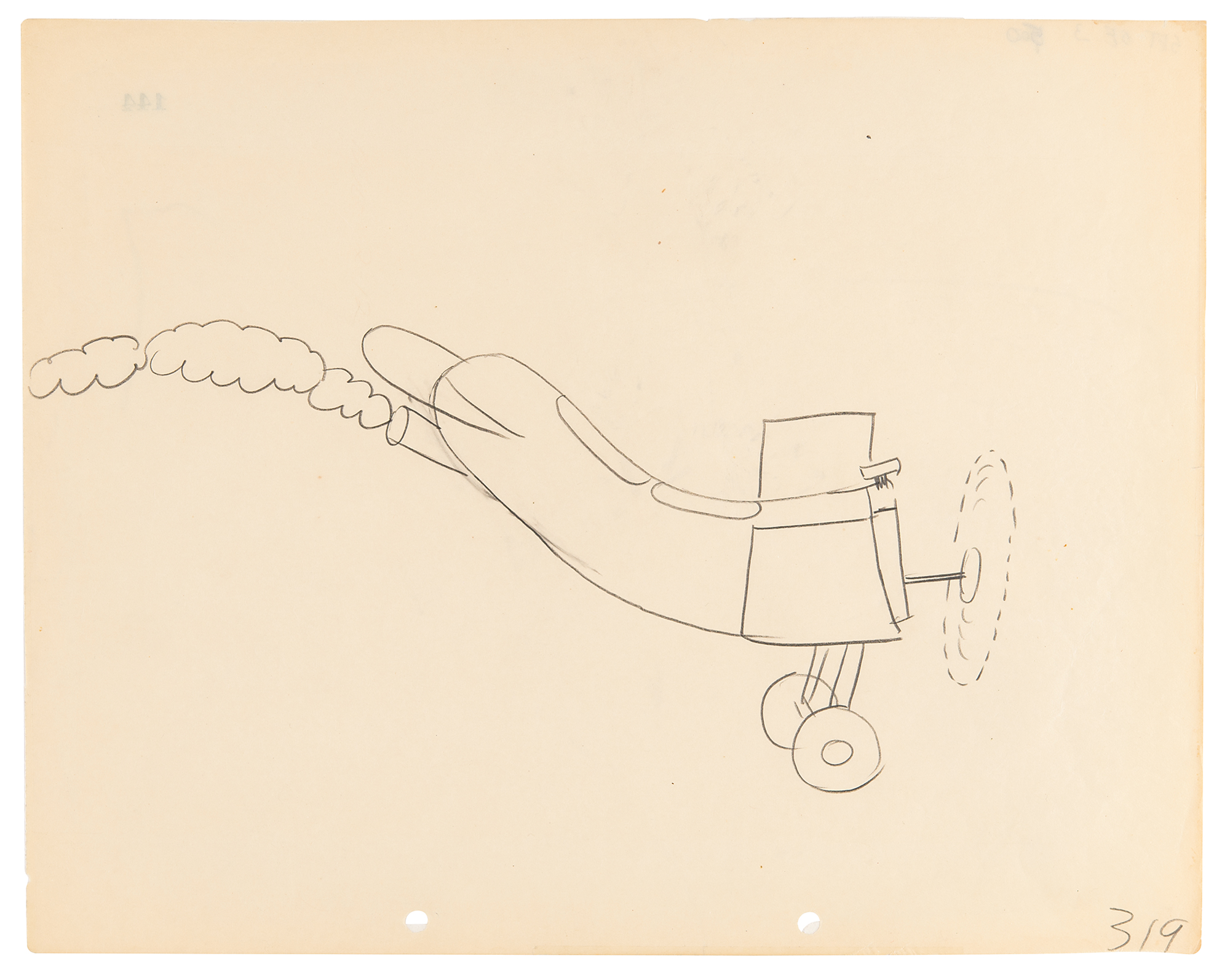 Mickey and Minnie Mouse production drawings (8) from Plane Crazy